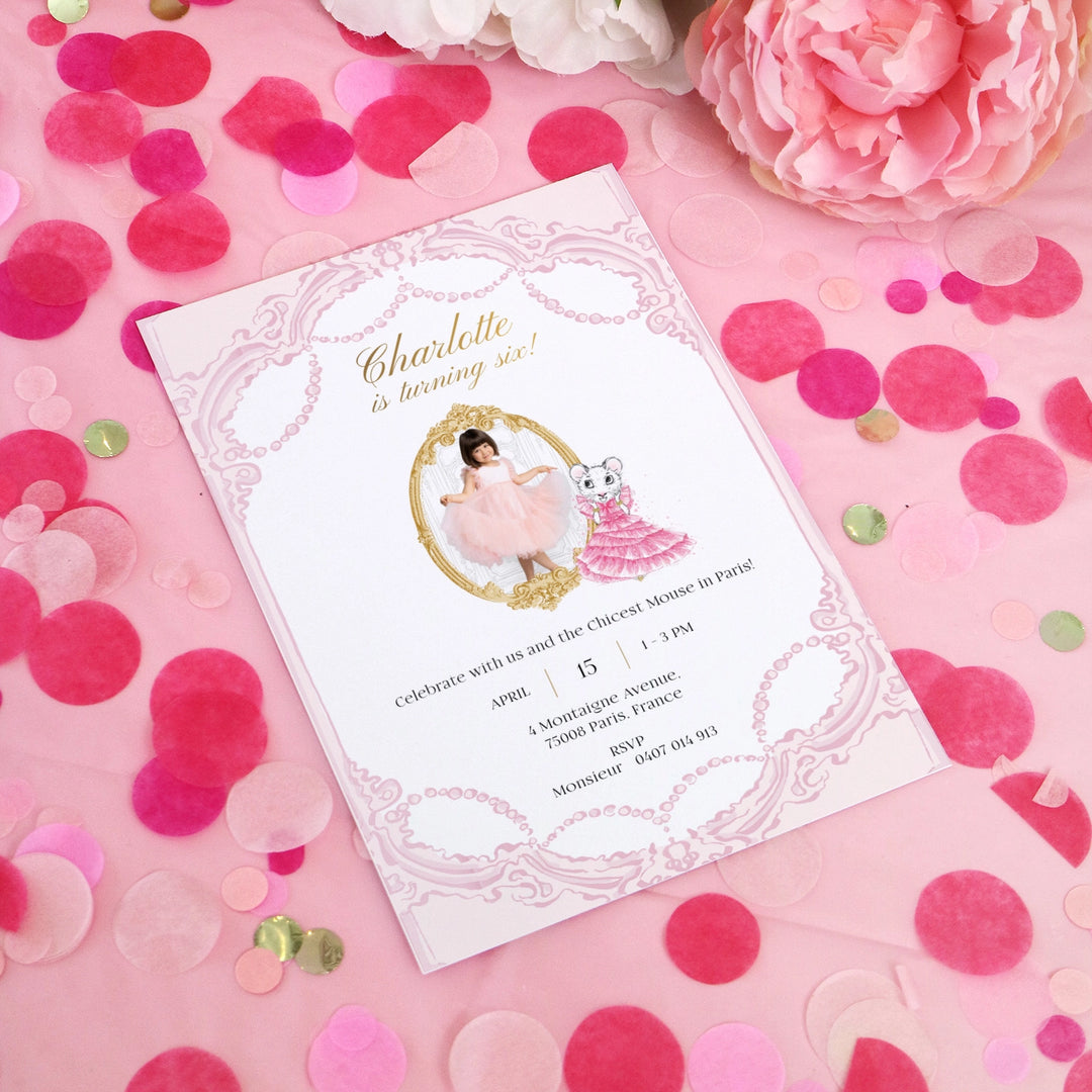 Paris Birthday Invitations Printable Editable Paris Birthday
