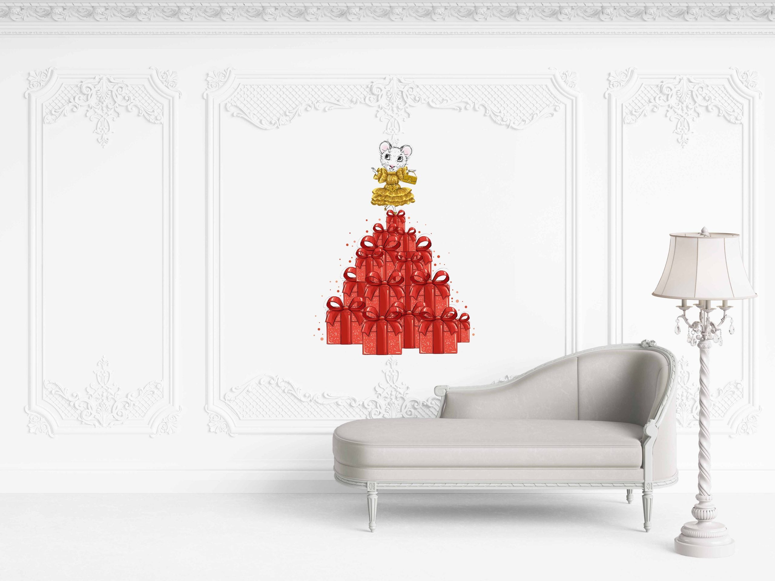 Claris Christmas Trees of Present Decal & Claris the Mouse